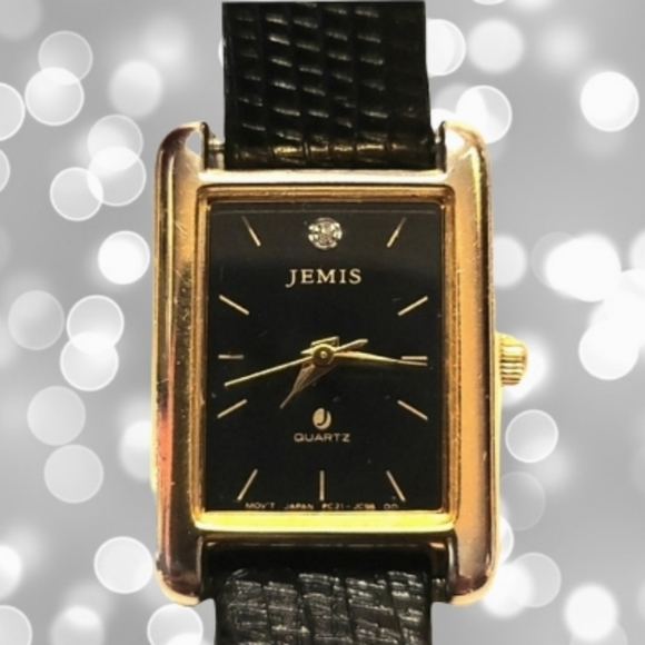 Jermis | Accessories | Jermis Watch Elegant Black With Genuine Diamond ...